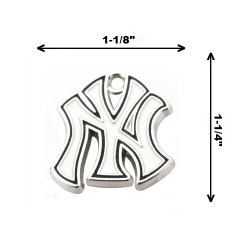 MLB New York Yankees Large Team Logo Necklace on a Stainless-Steel Curb ...