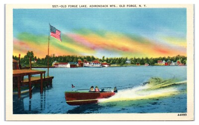 Boating Old Forge Lake in Adirondack Mountains Old Forge New York ...