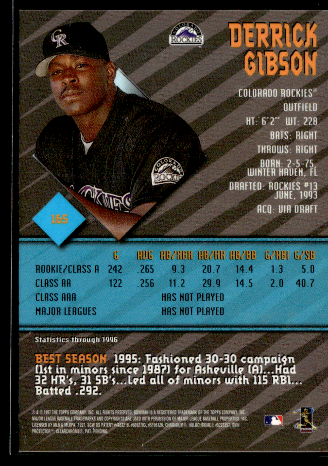 1997 Bowman's Best #165 Derrick Gibson Rockies | eBay
