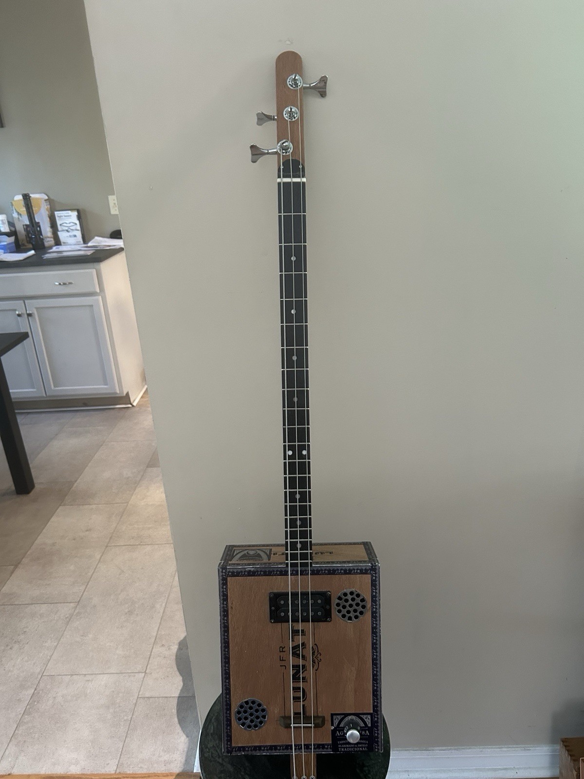 JFR Lunat Wooden Right Handed 3-String Cigar Box Bass Guitar | eBay