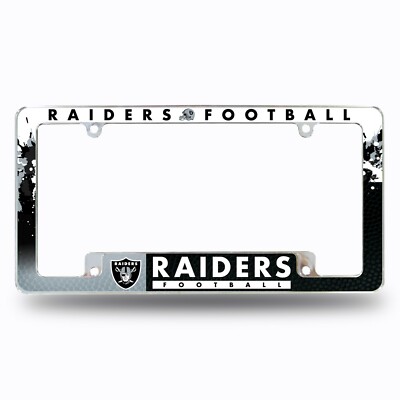 Oakland Las Vegas Raiders Chrome ALL OVER Premium License Plate Frame ...