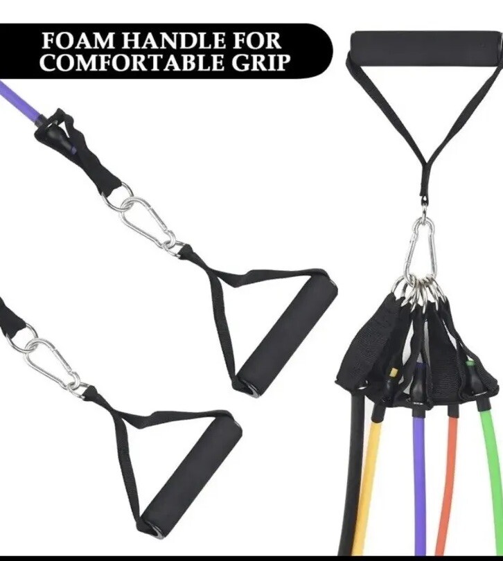 The Fit Life Resistance Bands Inc Handles, Anchor & 5 Bands - 1 Year ...