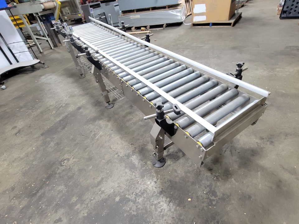Conveyor Rolling Ramp Gravity Angled 28" - 18" H 19" Rollers 9ft Long ...