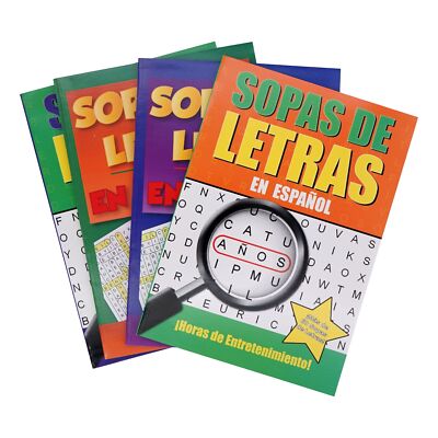 Spanish Word Search Books (4 Pack, 60 Puzzles ea) Large Print Sopas De ...