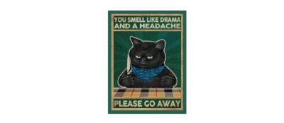 GO AWAY CAT SIGN Retro Metal Sign GIFT KITCHEN SHED GARAGE A5 A4 | eBay UK