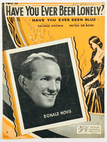 Vintage Sheet Music 1933 Have You Ever Been Lonely?/Donald Novis | eBay