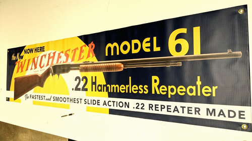 WINCHESTER Model 61 Vintage Style Banner Display Promo Sign | eBay