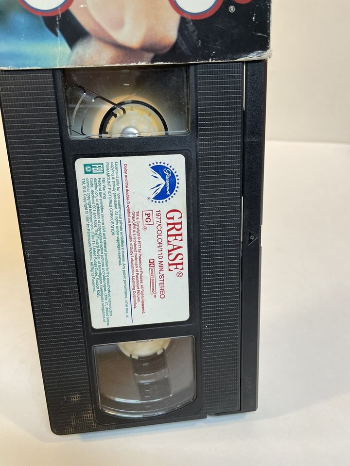 Grease VHS VCR Video Tape Movie John Travolta Used | eBay