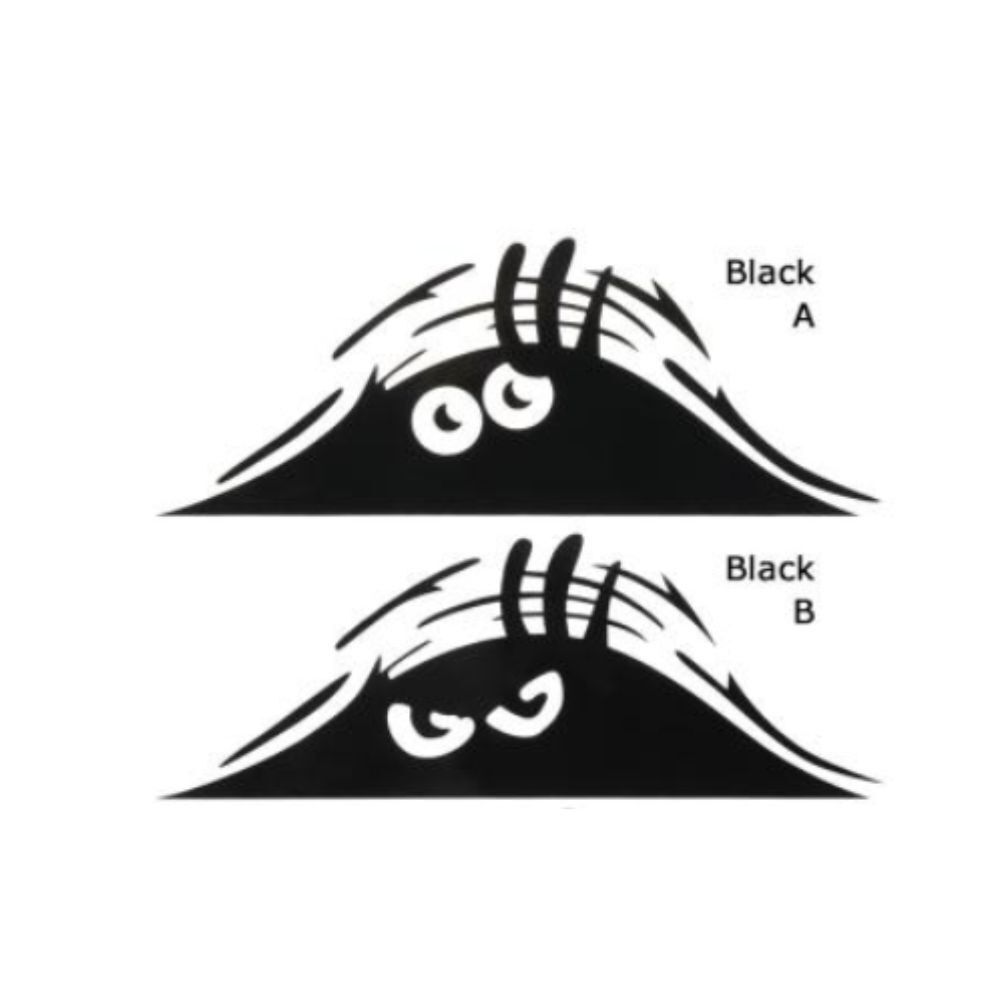 4pcs 19*7CM Black Peeking Elf Car Decal for Car Window Bumper Laptop ...