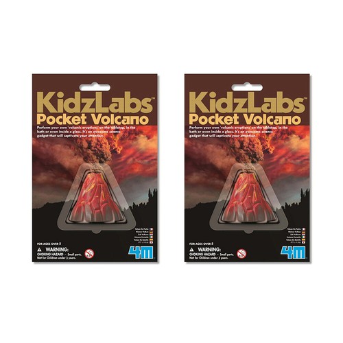 2x 4M KidzLabs Pocket Volcano Eruption Powered by Baking Soda Kids Fun ...
