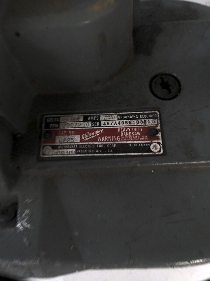 Milwaukee 6225 Heavy Duty Portable Variable Speed Band Saw | eBay