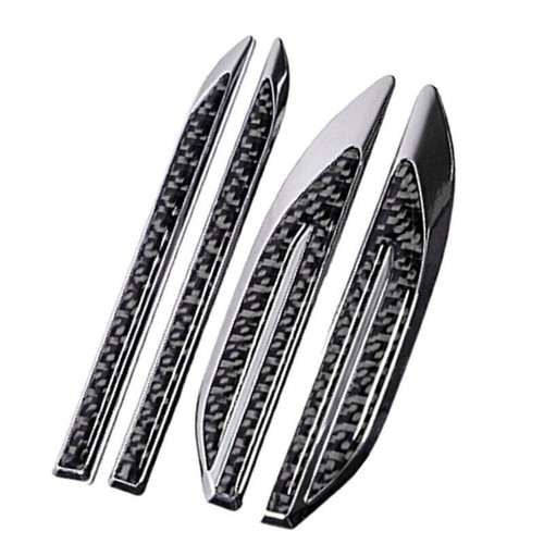 4Pcs Carbon Fiber Dagger Emblem Trim Cover Decals For Car Front Door ...