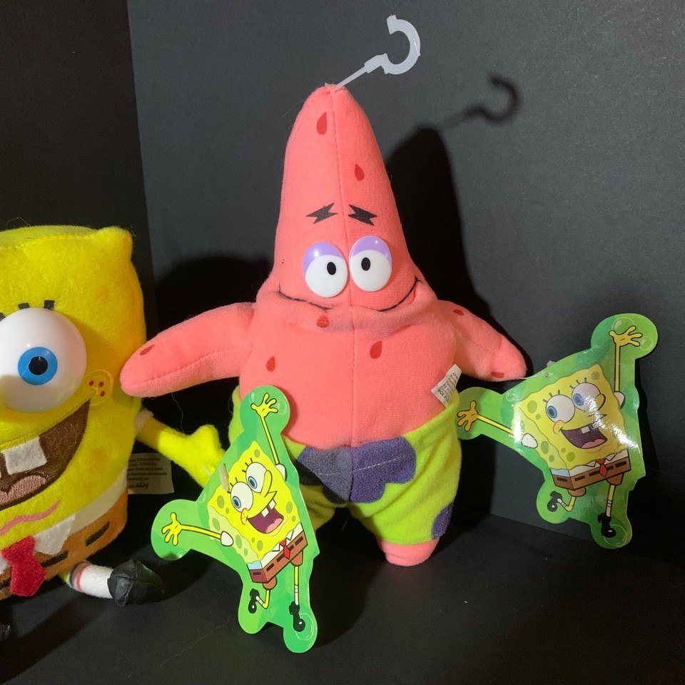 rare Spongebob and Patrick 7" plush lot with tags Colorbok Nickelodeon ...