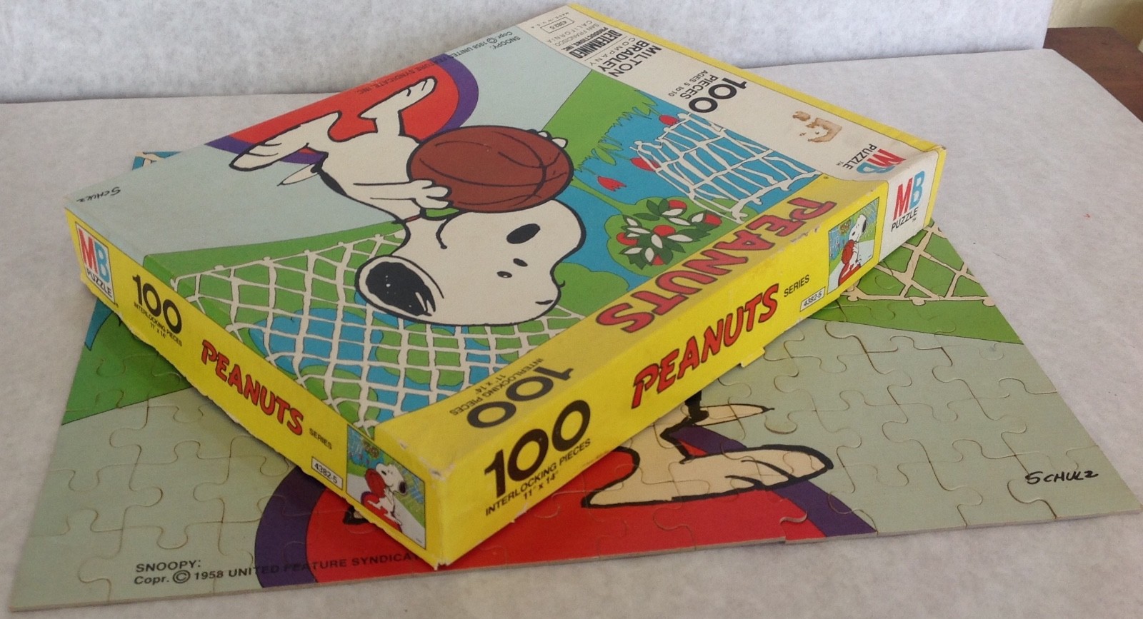 Snoopy Puzzle dog vintage Peanuts 100 piece USA 4382-5 complete 11X14 ...