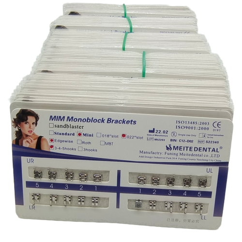 50X Dental Orthodontic Mini Brackets Braces Edgewise Slot.022 Hooks 3-4 ...