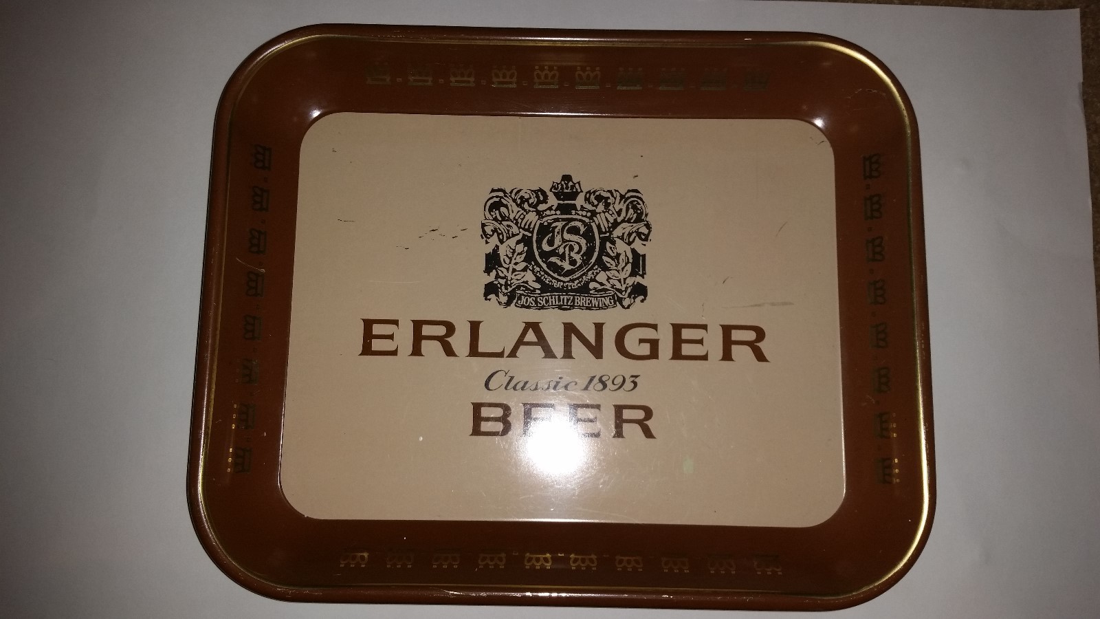 VINTAGE ERLANGER CLASSIC 1893 BEER TRAY ~ JOS SCHLITZ BREWING CO ...