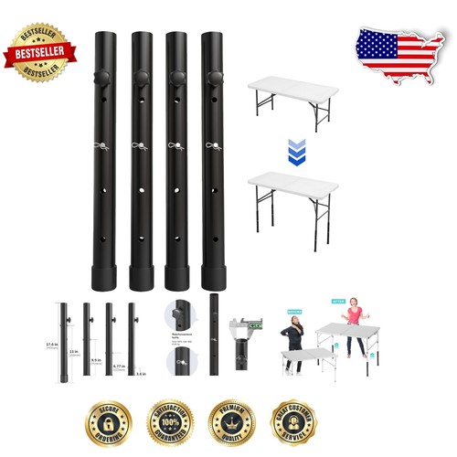 Ergonomic Table Leg Risers - Adjustable Heights for Folding and ...