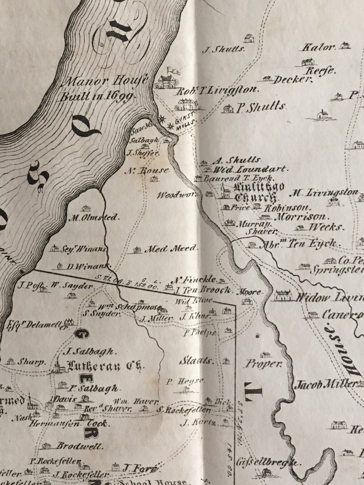 Map of the Towns of Livingston, Germantown and Clermont 1850 | eBay