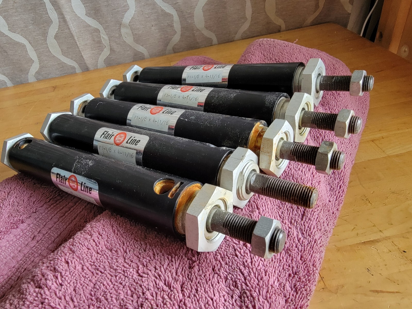 LOT (5) FLAIR LINE F1-1/8 x 4-11/16 PNEUMATIC Air Cylinders flairline ...