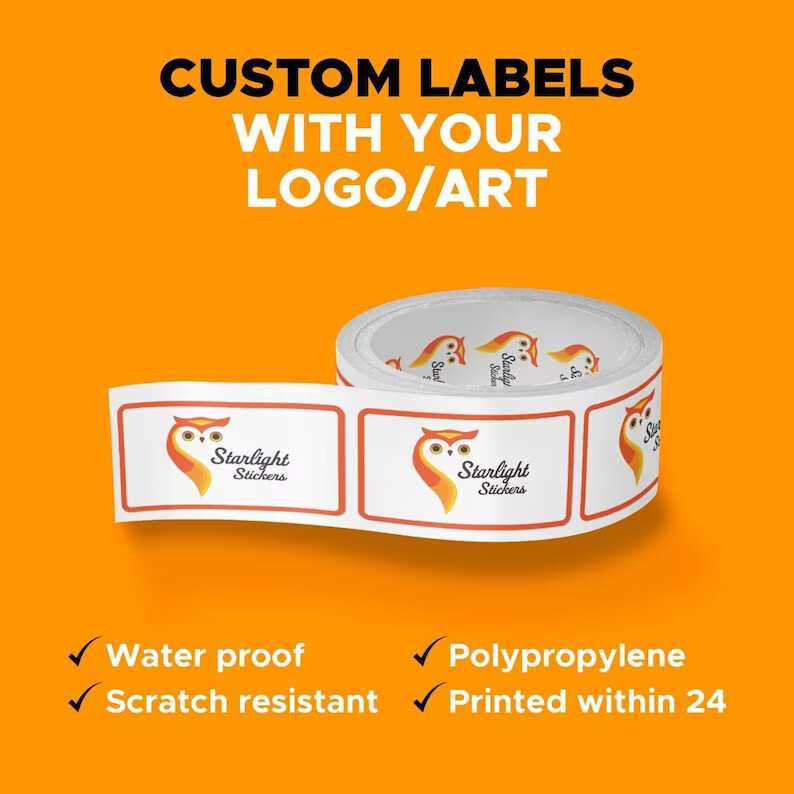 Custom Rectangle Labels and Stickers, On a Roll Custom Printed Label with Logo | eBay