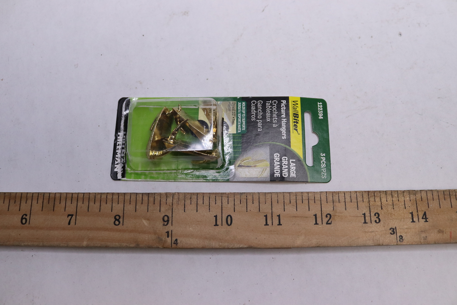 (3-Pk) Hillman Wall Biter Picture Hangers Large Brass 60 Pounds 122394 ...