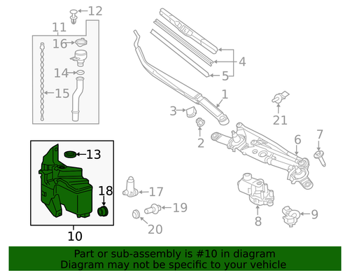 For Toyota Corolla Sedan 2020-2024 Washer Reservoir Windshield Tank ...