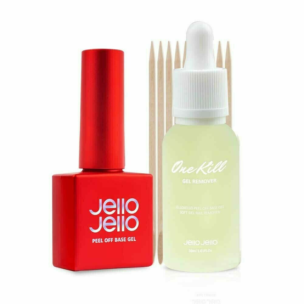 Jello Jello Peel Off Base Gel Exclusive One Key Remover jC54 Pure Gray Set | eBay UK