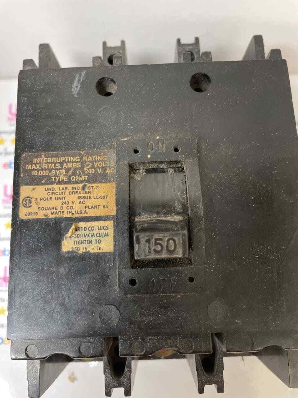 SQUARE D Q2M3150MT CIRCUIT BREAKER 3P 150A 240VAC TYPE Q2MT | eBay