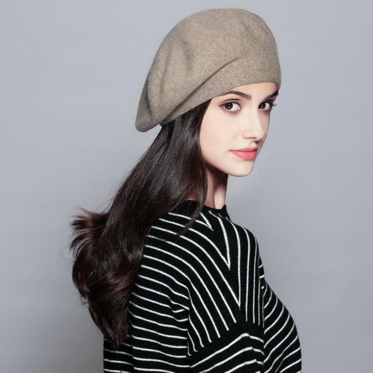Women Vintage French Style Beret Hat Soft Wool Warm Cap Beanie Winter ...