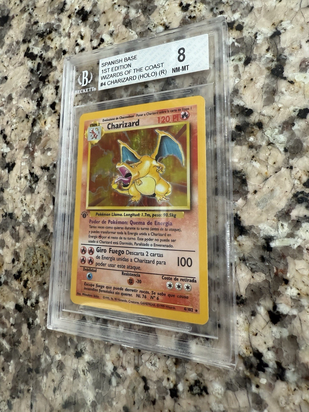 Beckett 8 Pokemon 1999 Spanish Base Set 1st Edition Charizard Holo #4 ...