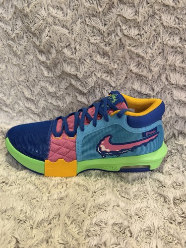Nike LeBron Witness Multicolor Mid Top Basketball Shoes Blue Pink Green ...