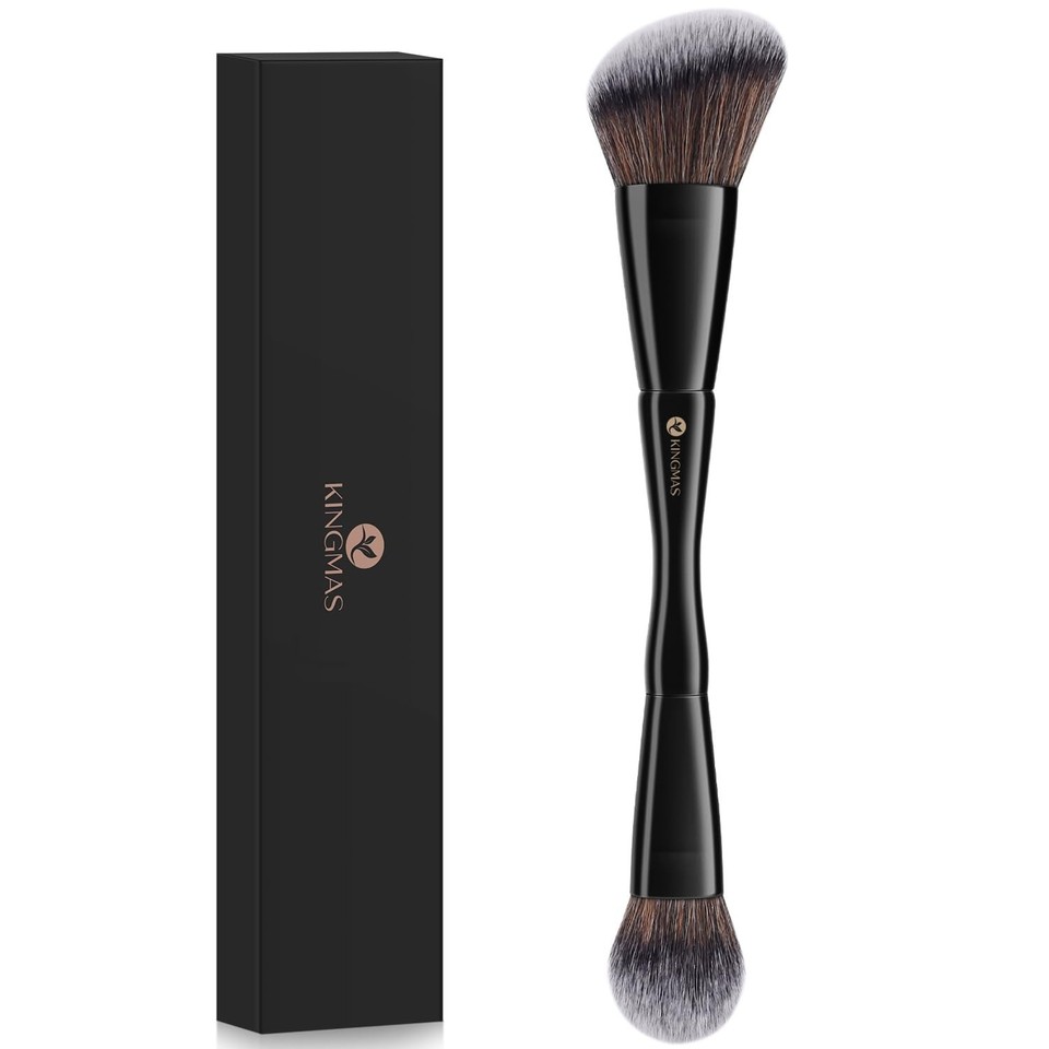 Foundation & Bronzer Duo Brush, Dual-ended Angled & Round Top Contour ...