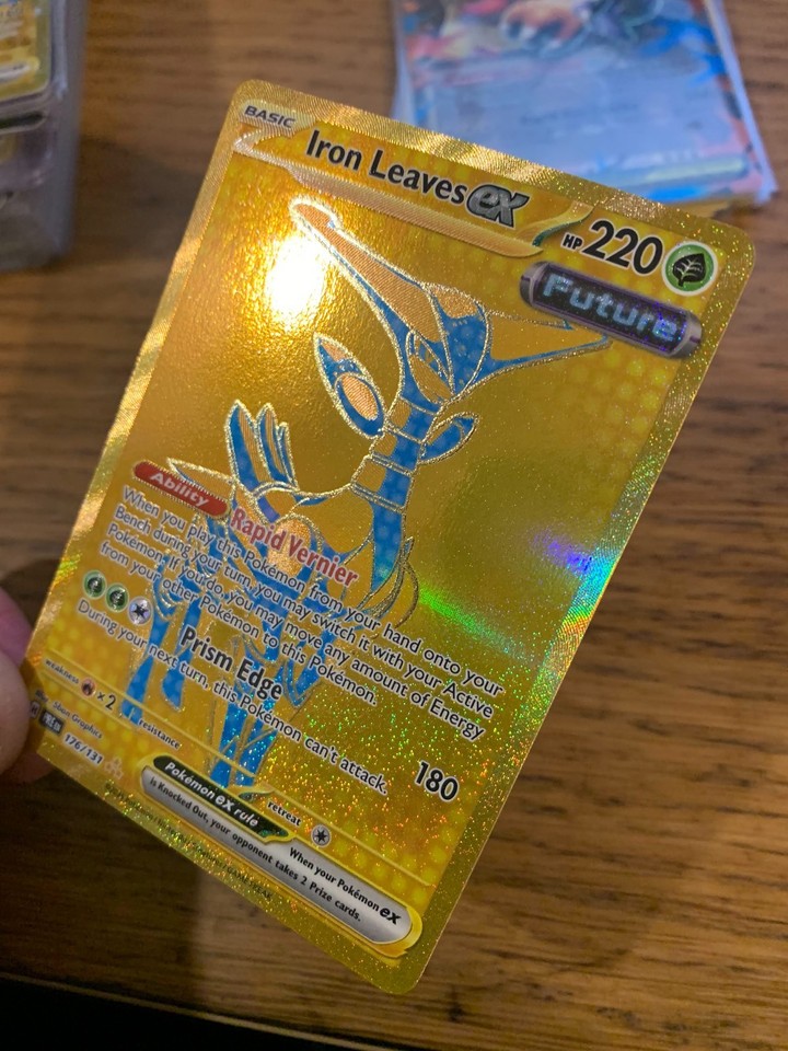 NM! Iron Leaves ex (176/131) Prismatic Evolutions Gold Hyper Rare ...
