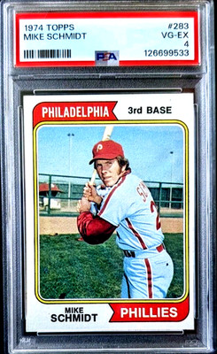 1974 Topps Mike Schmidt #283 PSA 4 VG-EX Philadelphia Phillies HOF 3rd ...