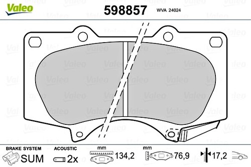 VALEO Disc Brake Pad Set Front For TOYOTA MITSUBISHI LEXUS Fj Cruiser ...