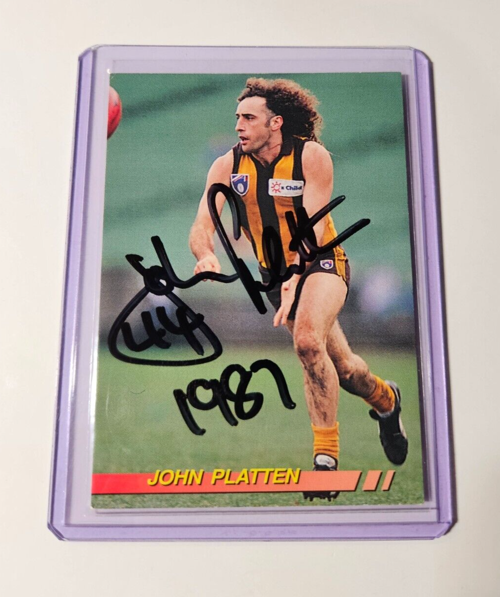 HAWTHORN HAWKS - JOHN PLATTEN SIGNED AFL SELECT 1994 CARD | eBay
