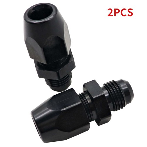 2Pcs 6AN Male To 3/8" Tube Hardline Fuel Line Adapter Fitting Tubing ...