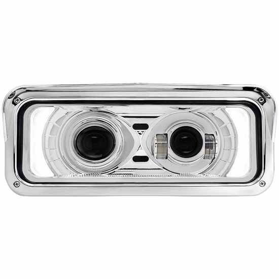 Chrome LED Projector Headlight Assembly W/ Bezel & Visors - Driver Side ...
