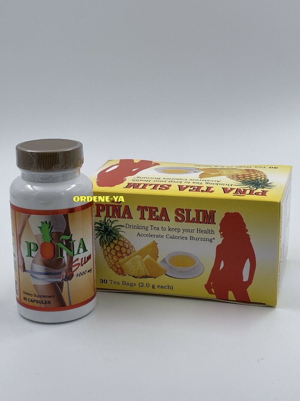 PINA TEA SLIM 30 BAGS + 60 CAPSULES WEIGHT LOSS CALORIES BURNING FAT ...