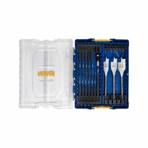 Irwin Impact Pro 22 Piece PH2 SQ2 T25 Impact Drill Speedbor Spade Bit ...