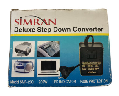 Simran SMF-200 Deluxe 200 Watts Step Down Voltage Converter Travel 240v ...