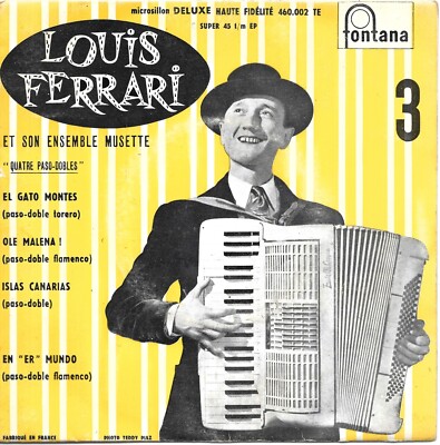 Louis Ferrari (Musette): El Gato Montes +3 [Vinyle 45 tours 7" EP] 1957 ...