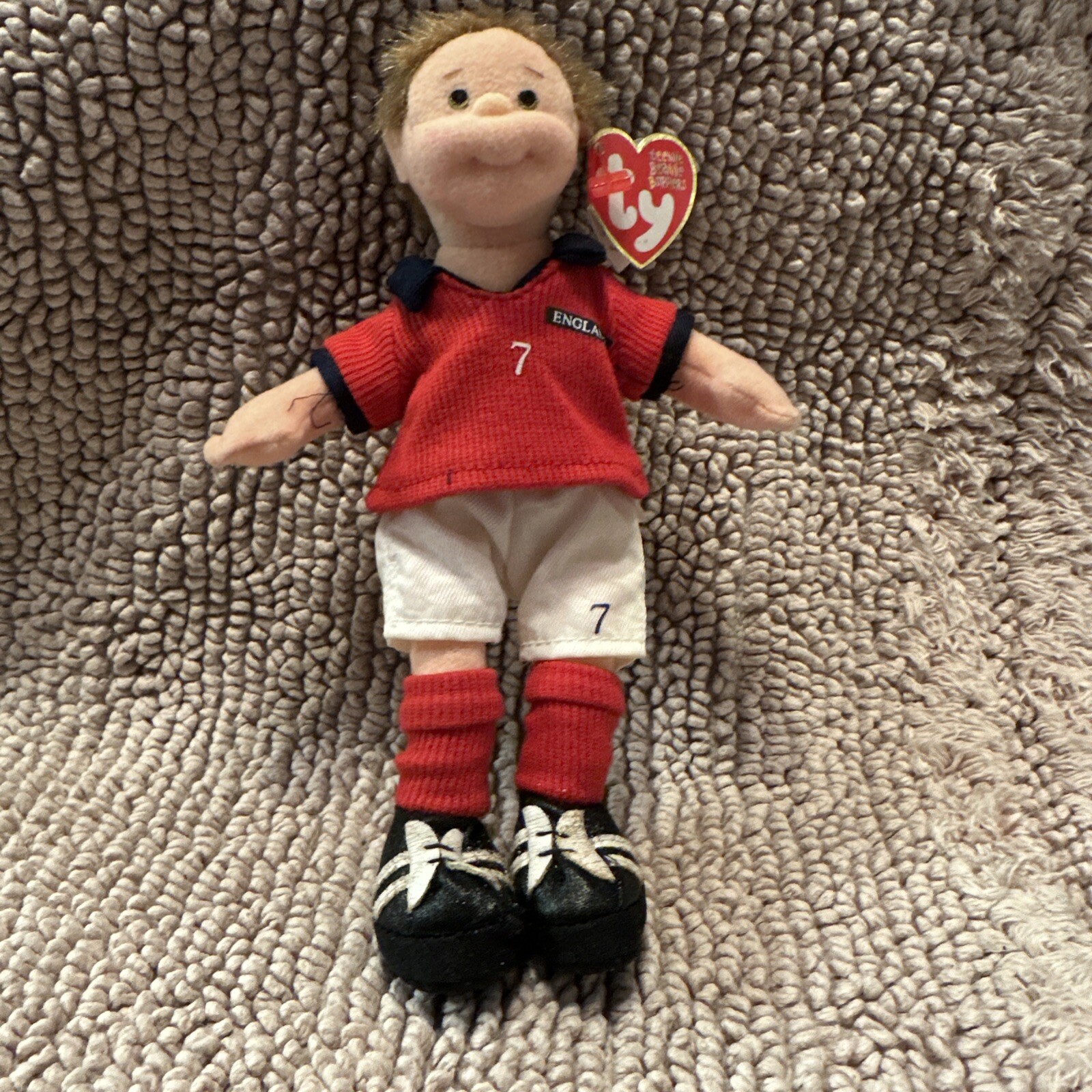 Ty Teenie Beanie Bopper Boy Soccer Player #7 "Footie" NWT 8" England | eBay