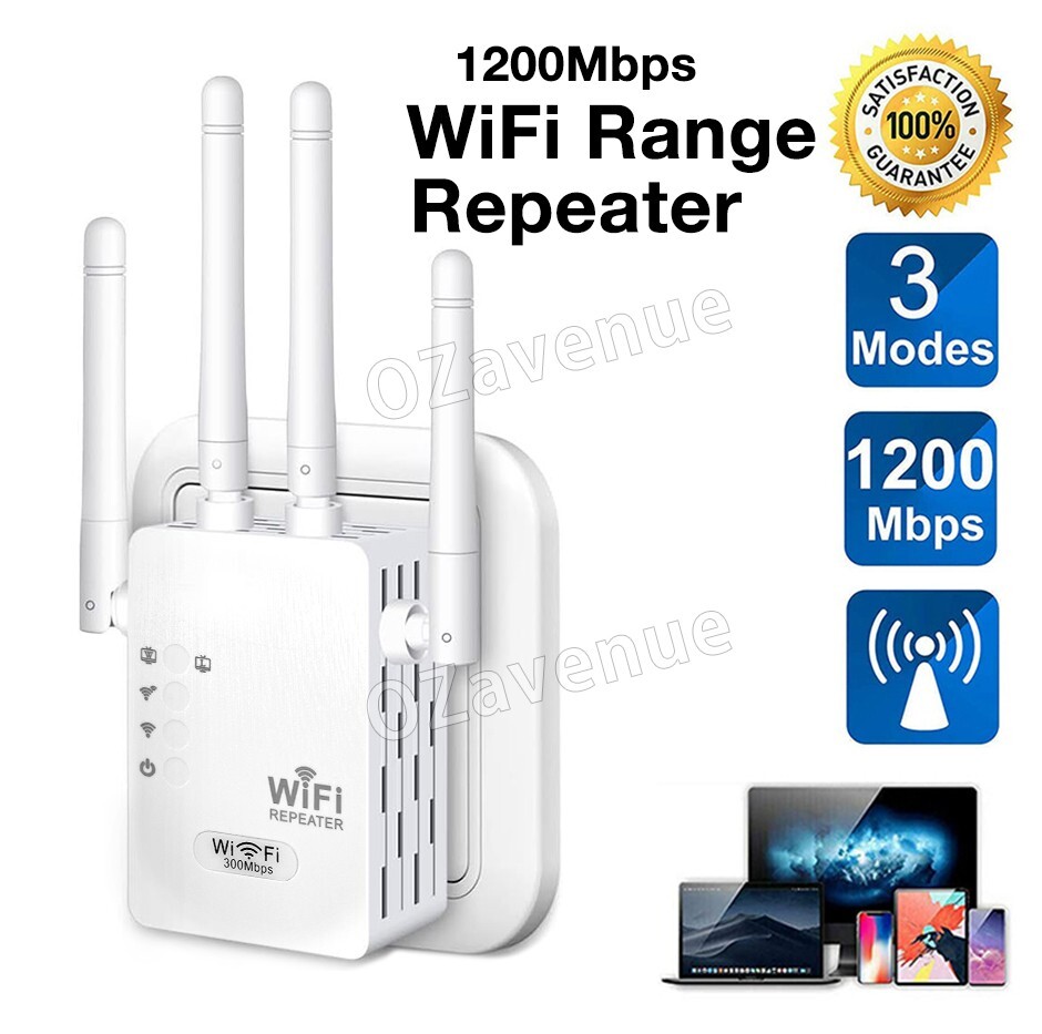 1200Mbps WiFi Range Extender Repeater Wireless Amplifier Router Signal ...