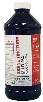 HUMCO 2% MILD IODINE TINCTURE 1 OZ OR 16 OZ FIRST AID ANTISEPTIC EXP ...
