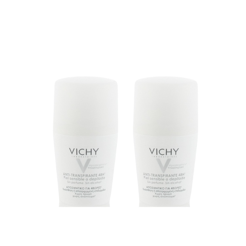 2 x Vichy Sensitive 48hr Roll-On Anti Perspirant Deodorant 50ml - FREE ...