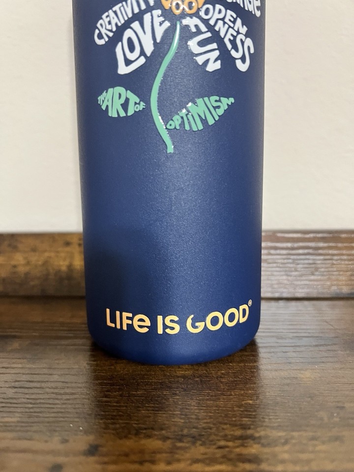 LIFE IS GOOD Water Bottle Stainless Steel Navy 26oz. | eBay
