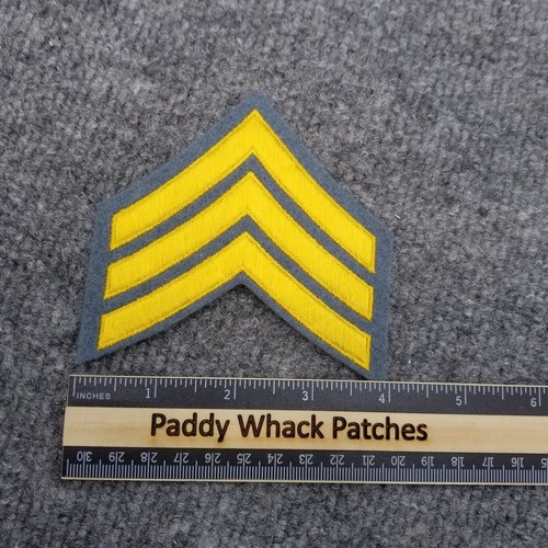 Sergeant Rank Patch Yellow Gray Chevron 3 Stripe Single Police | eBay