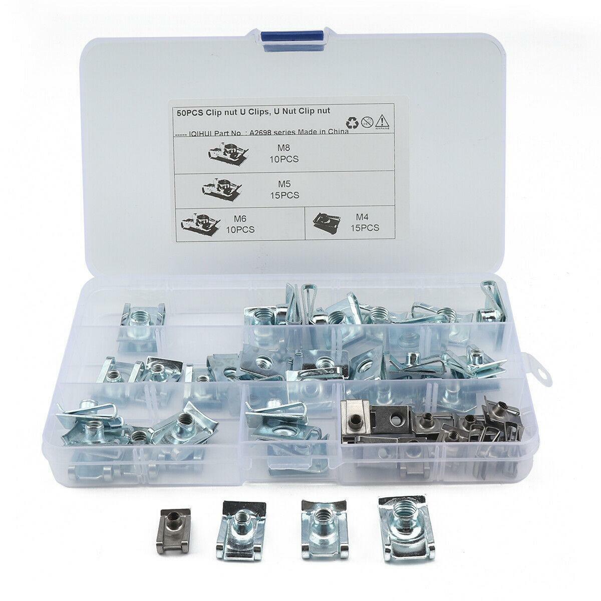 50Pcs M4/M5/M6/M8 Fasteners Speed Clips U Nuts For Car Fairing Bodywork ...