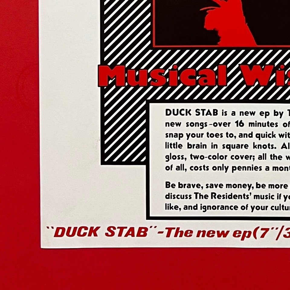 THE RESIDENTS DUCK STAB 1978 Original 18" x 12.5" Promo Poster. Fan ...